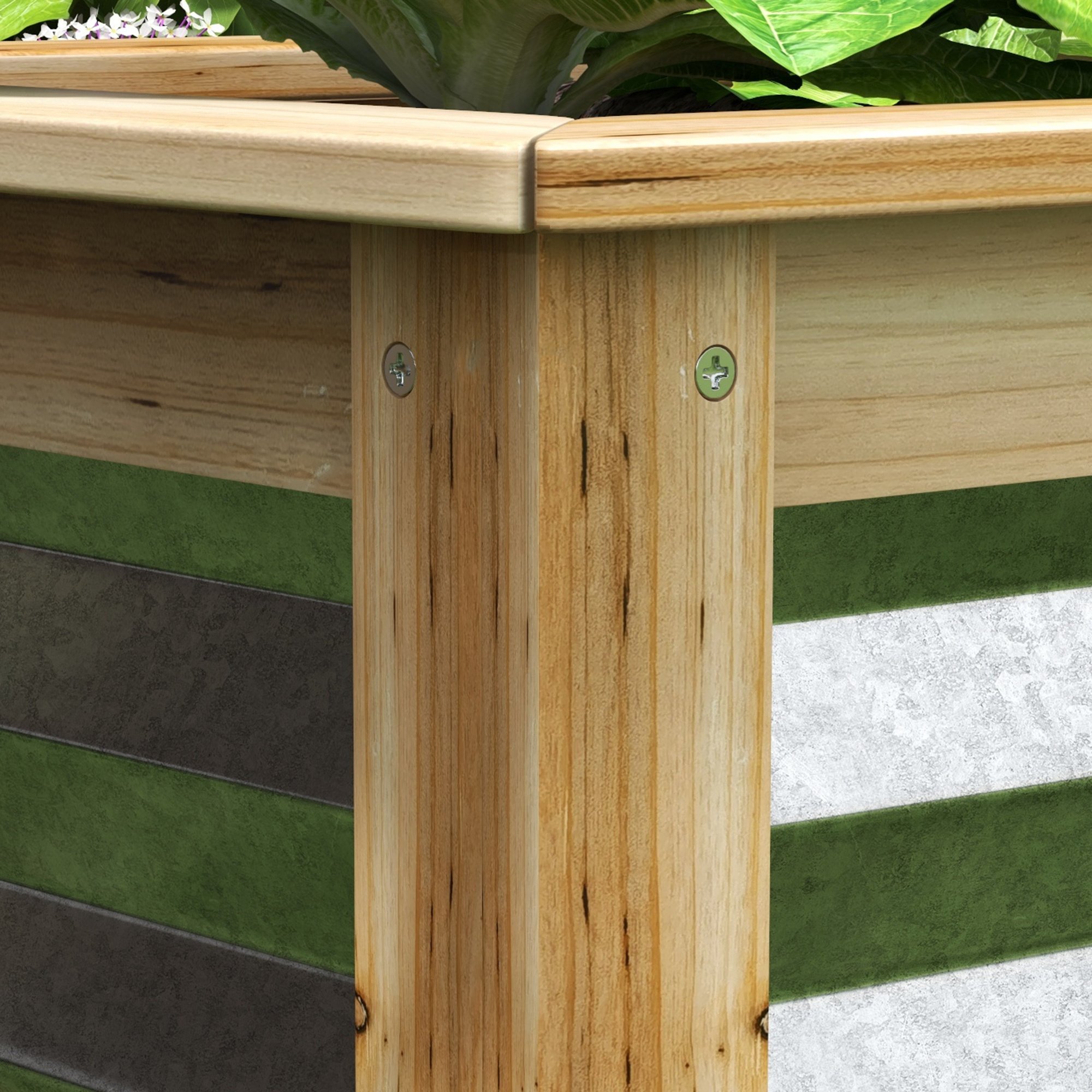 Outsunny Raised Garden Bed Kit, Outdoor Planter Box, Galvanized Metal ...